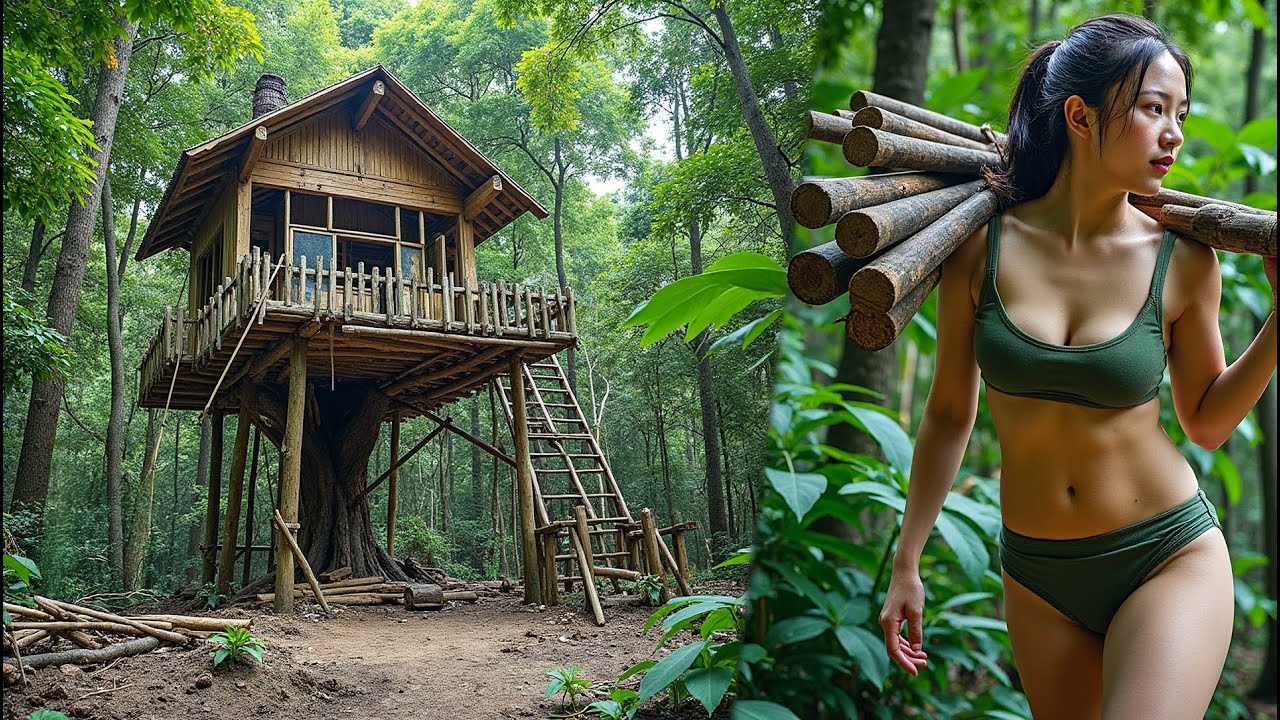 9 Days Solo Treehouse Build – No Experience, Just Determination and Hand Tools in the Deep ...