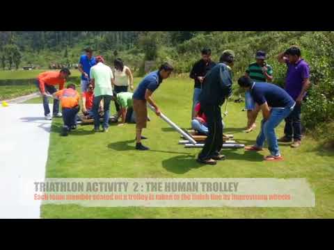 Team Triathlon ( A Frame, Human Ladder, Human Trolley) - YouTube