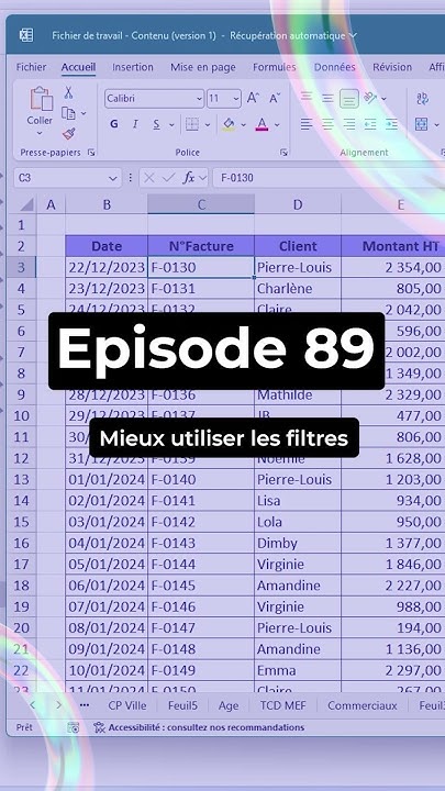 Mieux utiliser les filtres sur Excel - YouTube