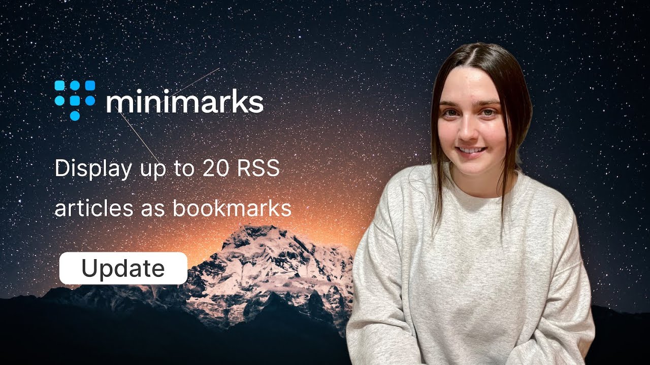 New Feature: Display up to 20 RSS articles as bookmarks 💙 minimarks - YouTube