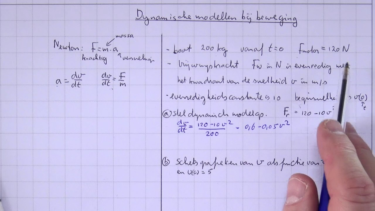 vwo6wiskundeD_H15_2 Dynamische modellen bij beweging - YouTube
