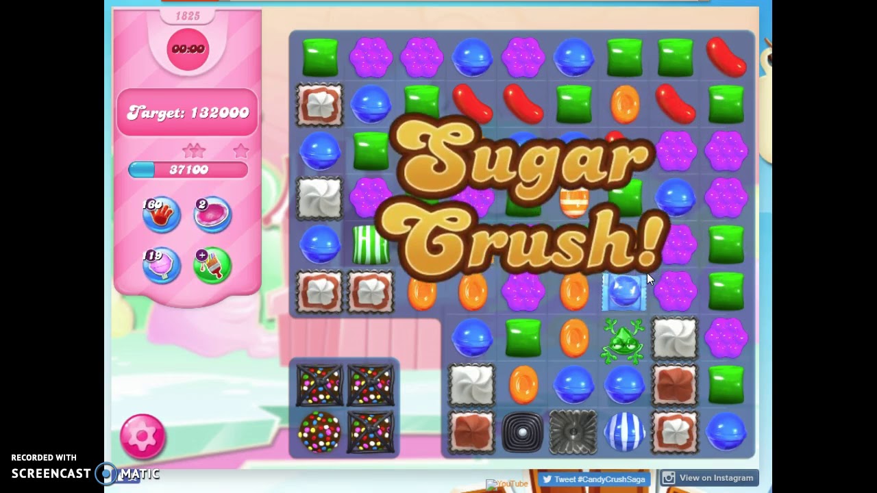 Candy Crush Level 1825 Audio Talkthrough, 1 Star 0 Boosters - YouTube
