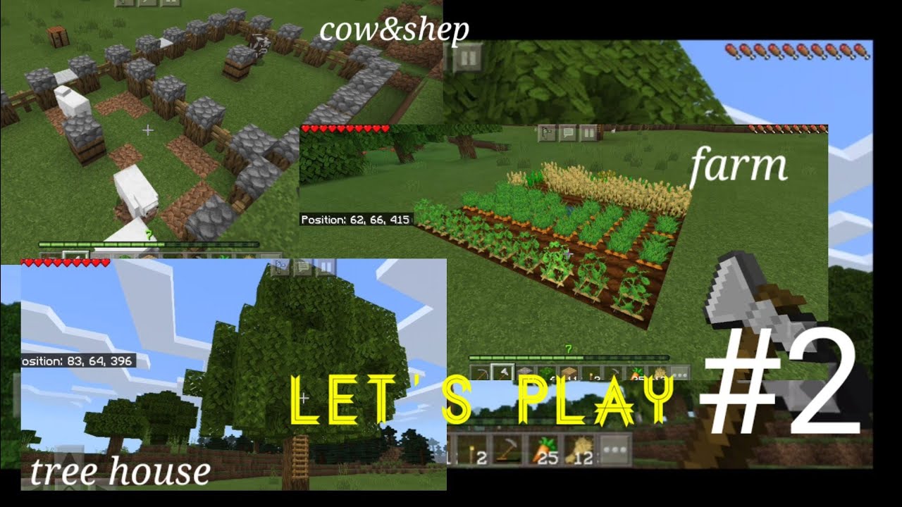 Minecraft survival let's play / tree house /bedrock edition timelaps ...
