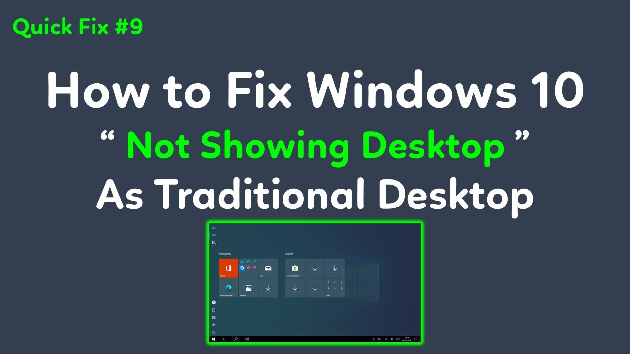 [ Quick Fix 9 ] How to fix windows 10 not showing the traditional ...