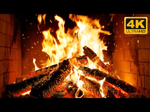 🔥 Şömine Sonsuz Sıcaklık, Yavaş Yanan Odunlar ve Huzurlu Çatırdamalar (Fireplace 4K)
