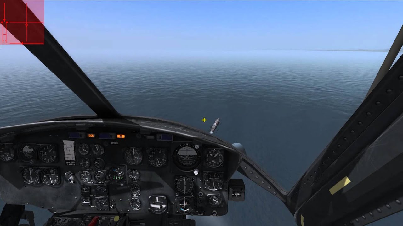 DCS UH-1 autorotation on a moving ship cocpit view - YouTube