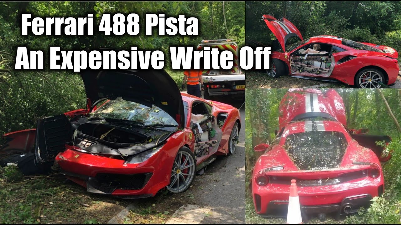 Ferrari 488 Pista Driver swerved to safe a cyclist and crashed - YouTube