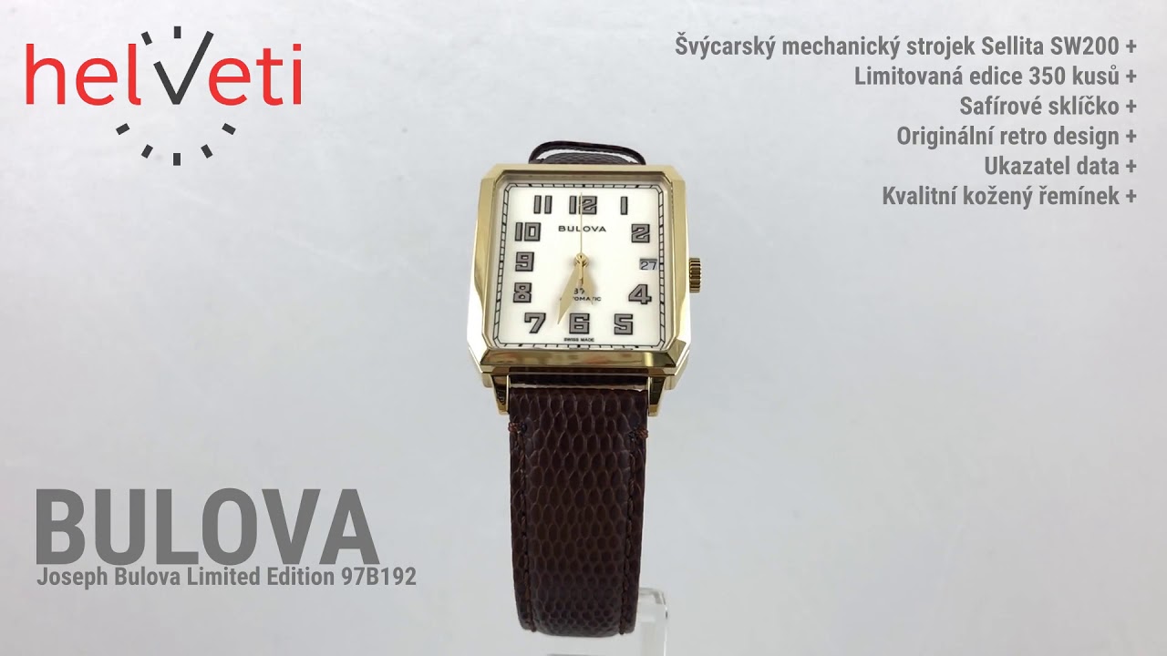 Bulova Joseph Bulova Limited Edition 97B192 - YouTube