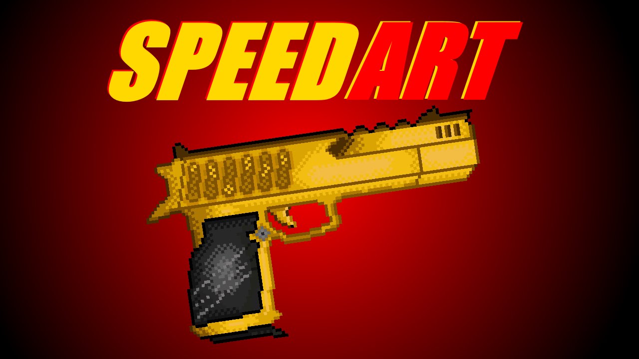 Speed (Pixel) Art - Gold Desert Eagle - YouTube