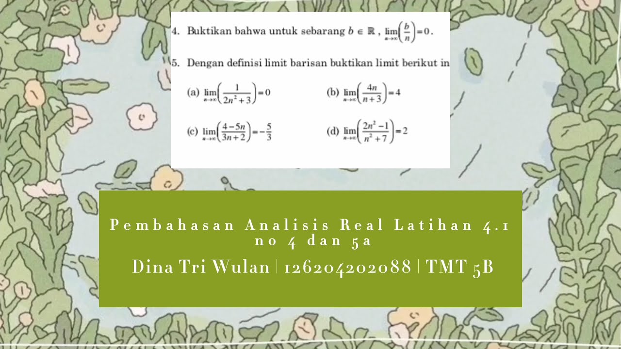 ANALISIS REAL PEMBUKTIAN LIMIT BARISAN | Latihan 4.1 - YouTube