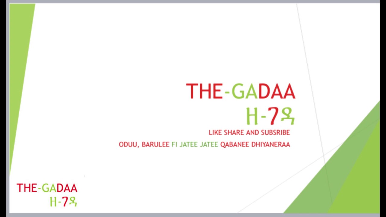 THE-GADAA | ዘ-ገዳ| |ODUU HARAA| - YouTube