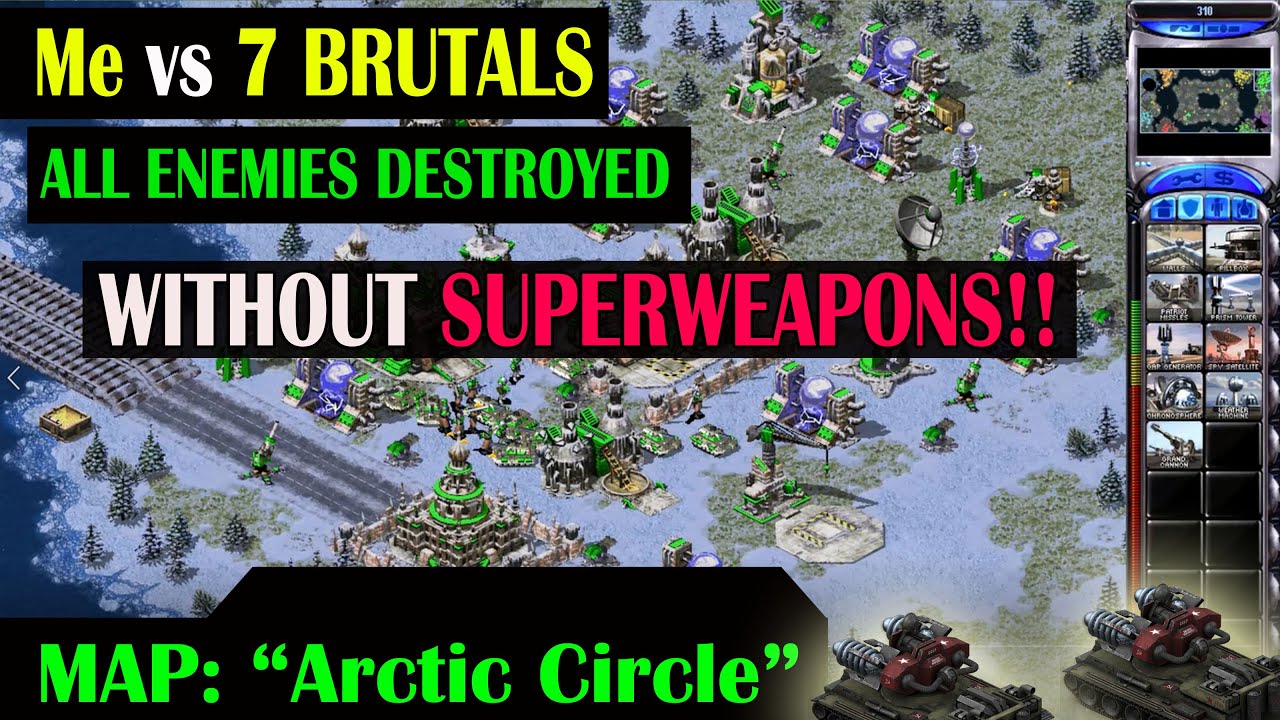 RED ALERT 2 EP1 KOREA vs 7 BRUTAL ENEMIES (MAP: Arctic Circle) - YouTube