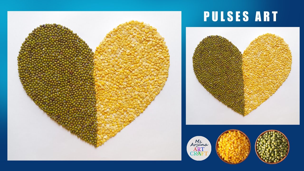 Art with Seeds and Pulses | How to make Heart with Pulses or Dal | Diy ...