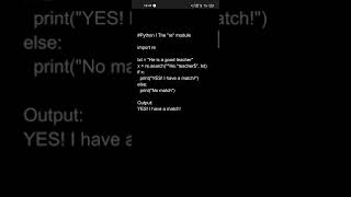 Python l The "re" module