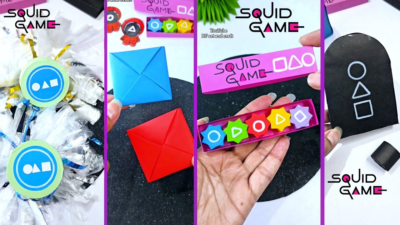 DIY ALL GAMES OF SQUIDGAME | Best paper toys | How to make paper ddakji ...