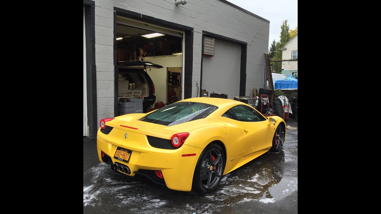 Straight Piped Ferrari 458 acceleration in the rain! - YouTube