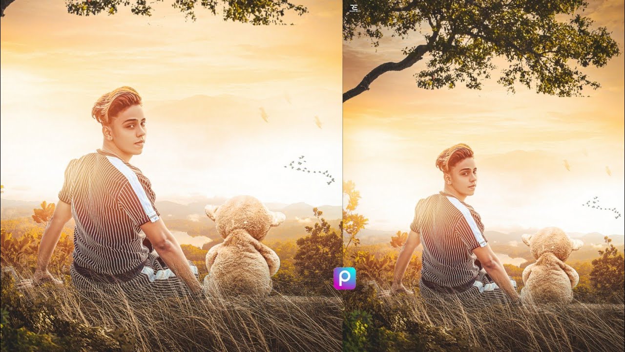 Teddy bear fantasy manipulation photo editing | picsart teddy sunset ...