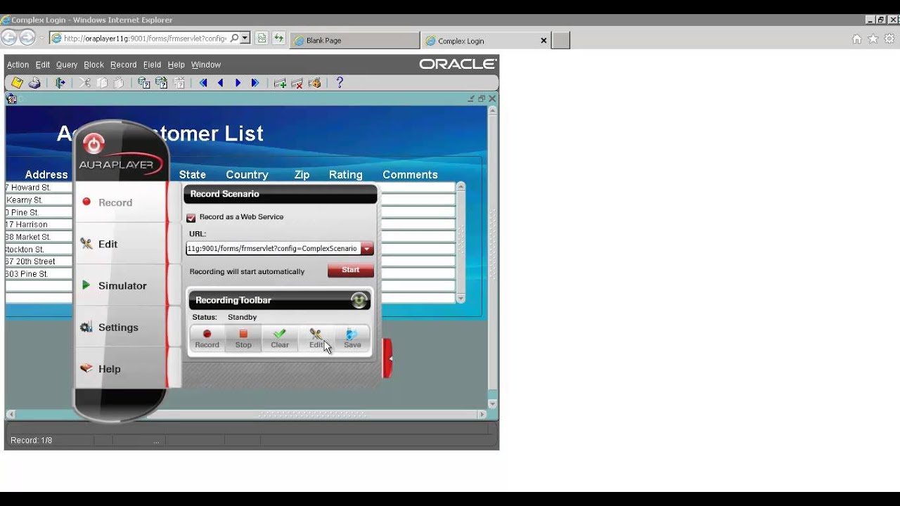 AuraPlayer record scenario of Oracle forms to Mobile - YouTube