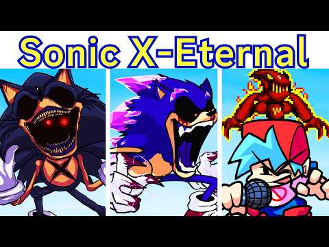 FNF VS Sonic.Exe X-ETERNAL (All Songs, Endings) Sonic.EXE Continuation (All Secret Songs)