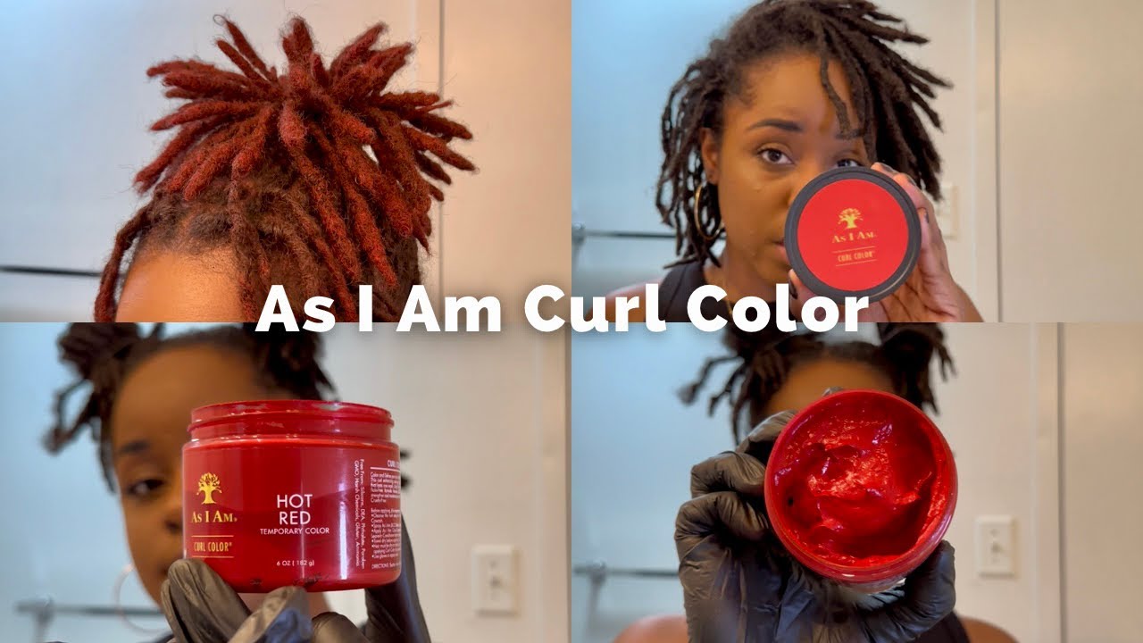 As I Am Curl Color on locs | Hot Red color on locd hair - YouTube
