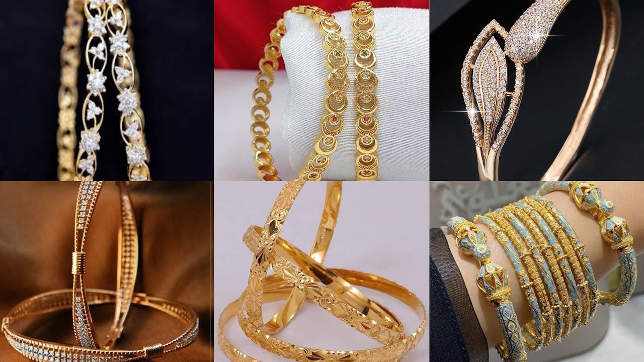 Gold bangles design 2024 || Beautiful gold bangles designs || Sone ki ...