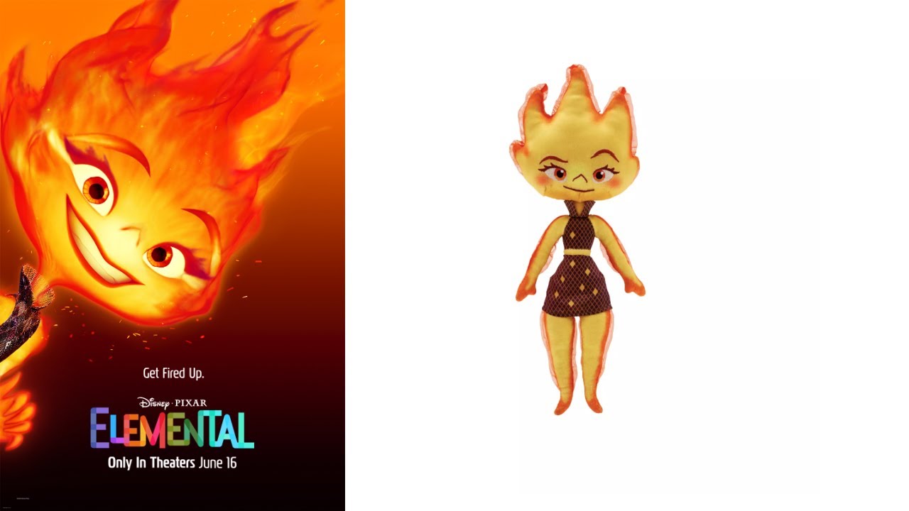 Disney Pixar Elemental Ember Lumen Plush Toy Sneak Peek - YouTube