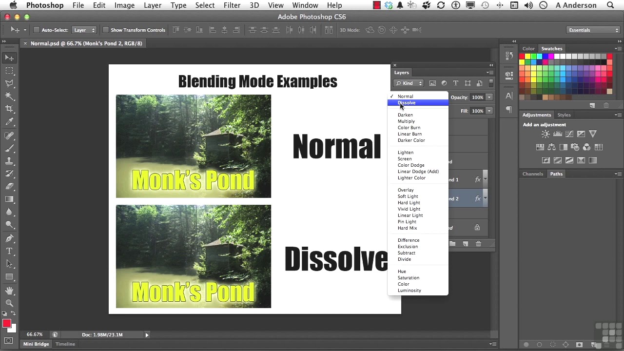 09 03 The Normal And Dissolve Blending Modes - YouTube
