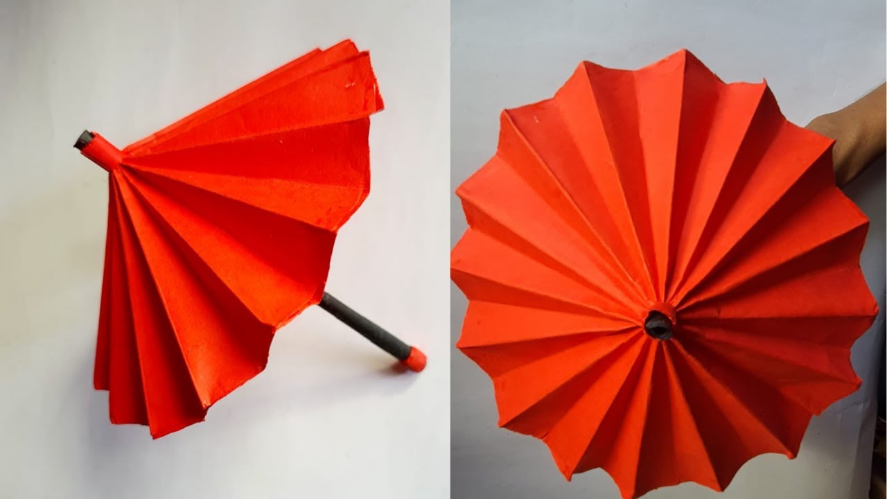 how to make paper umbrella that open and close | how to make umbrella ...