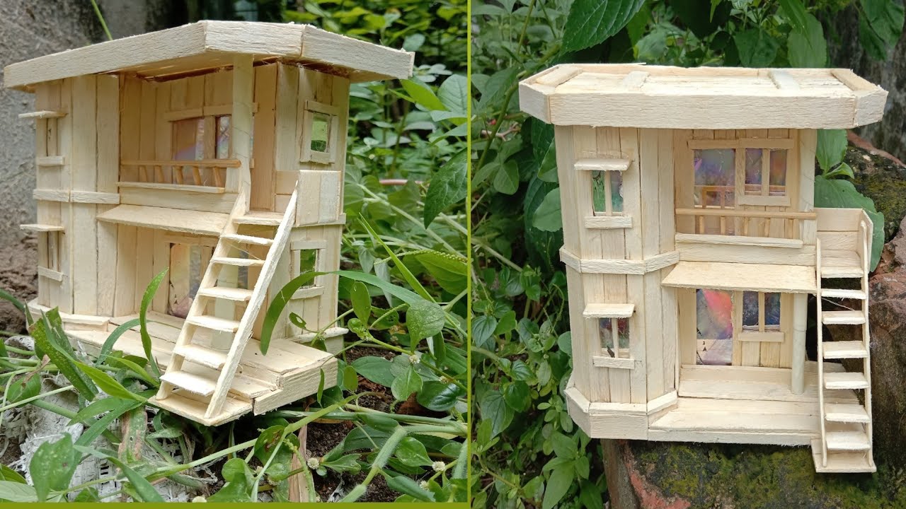 How To Make Building With Icecream Sticks Easy || Popsicle Building ...