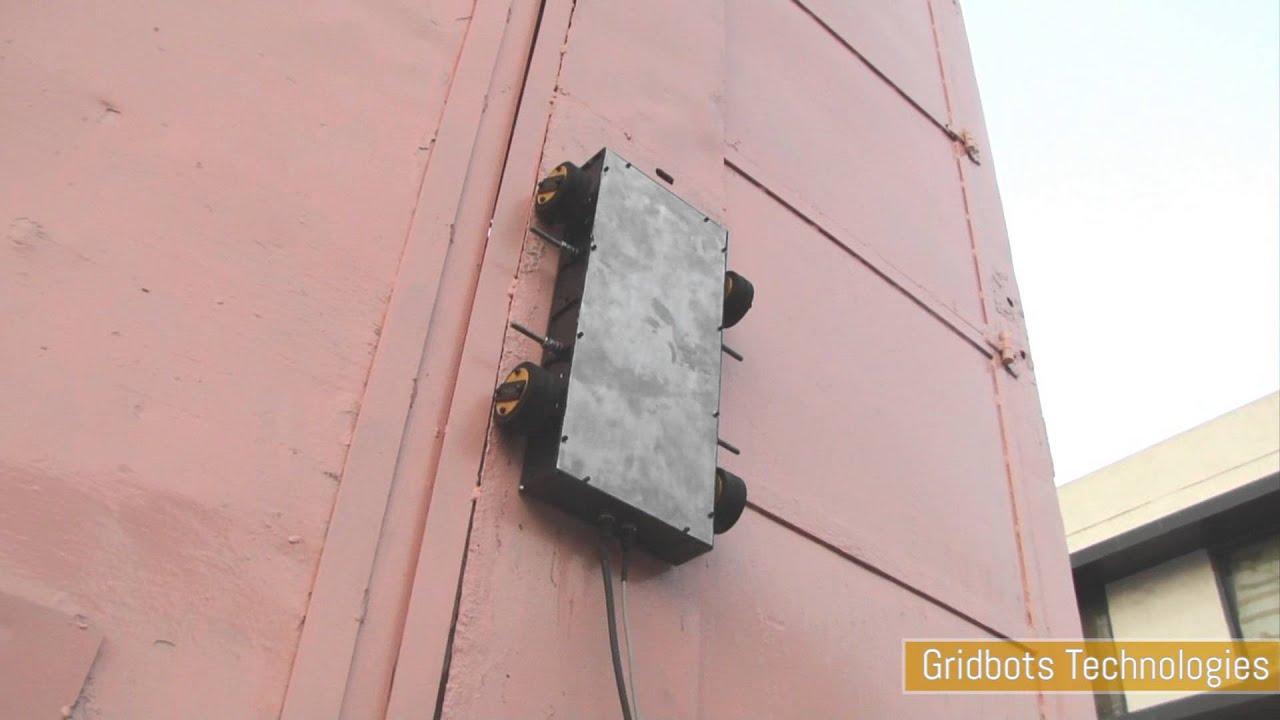 Gridbots Gecko - Vertical Surface Magnetic Crawler Robot - YouTube