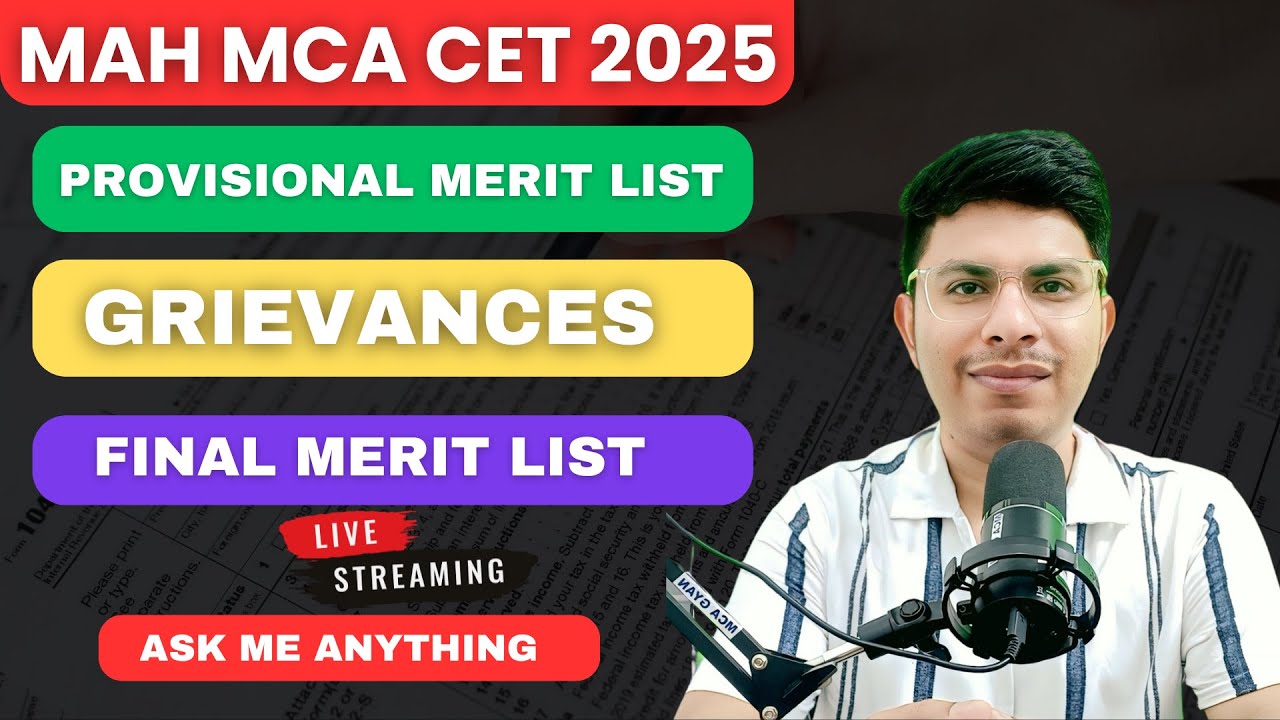 MAH MCA CET 2025 CAP Process – ASK ME ANYTHING LIVE | MCA GYAN - YouTube