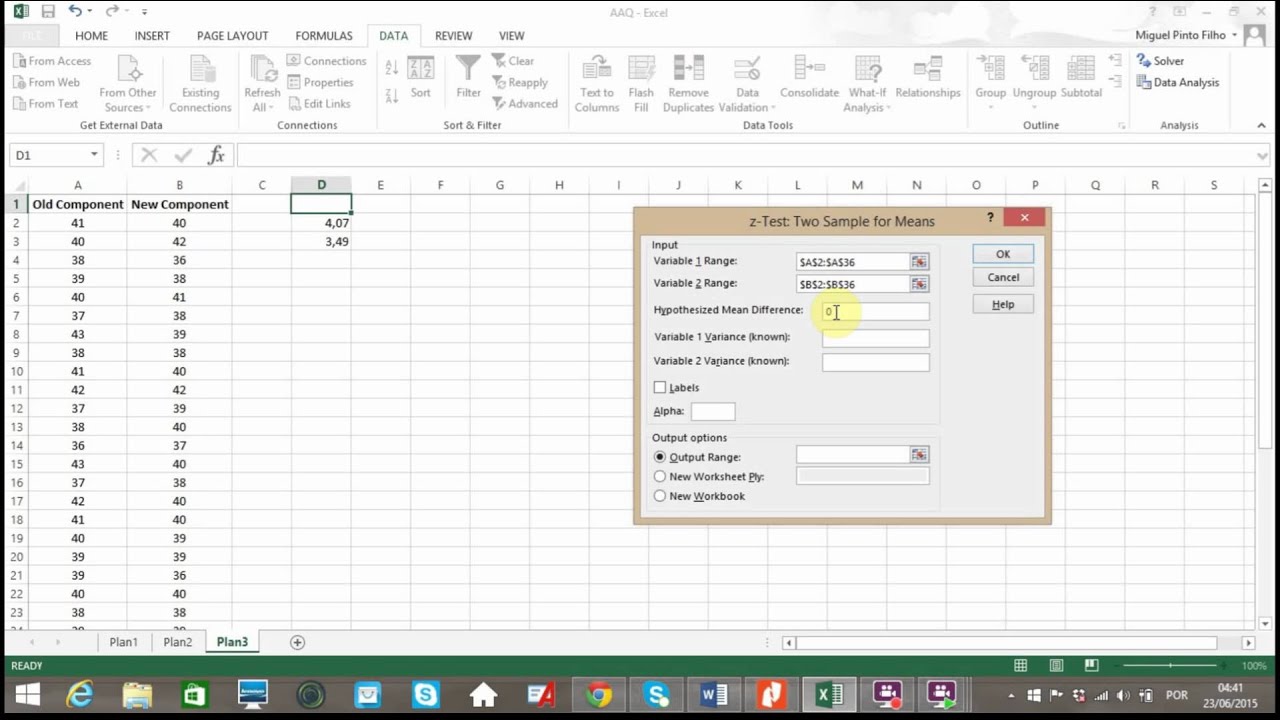 How To Run A Two Sample Z Test In Excel 2013 YouTube How To Run A Two Sample Z Test In Excel 2013 YouTube
