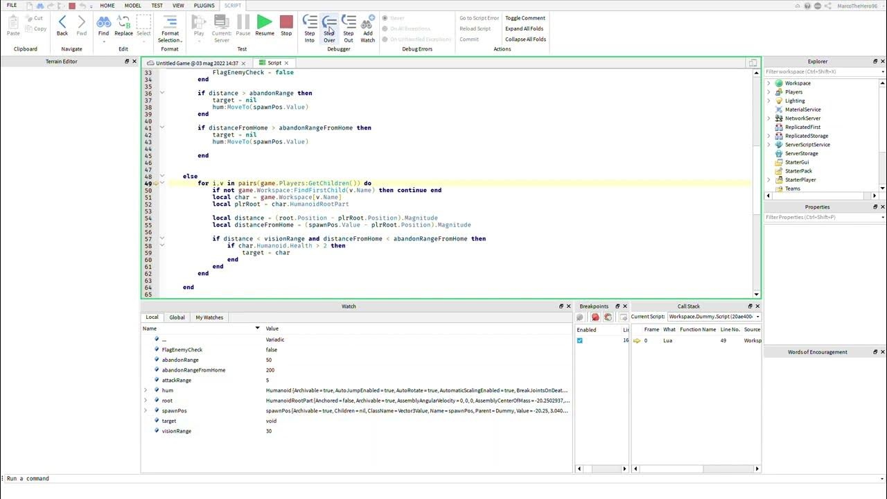 COME UTILIZZARE IL DEBUGGER SU ROBLOX STUDIO | TUTORIAL ITALIANO | 2022 ...