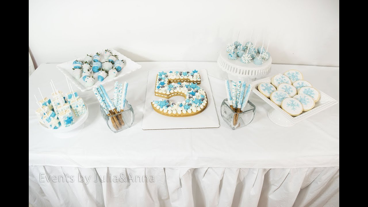 Frozen movie dessert table Birthday party ideas Frozen theme decorated ...