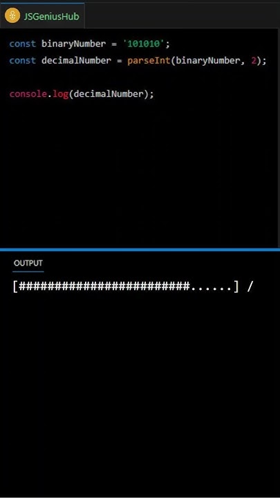 Convert Binary number to decimal parseInt() with a radix parameters || JS Tricks || Facts ...