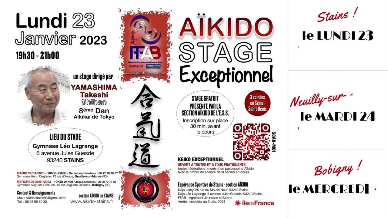 AIKIDO - Stage : Keiko Exceptionnel - YAMASHIMA Takeshi Shihan - 8ème Dan - AIKIDO STAINS - YouTube