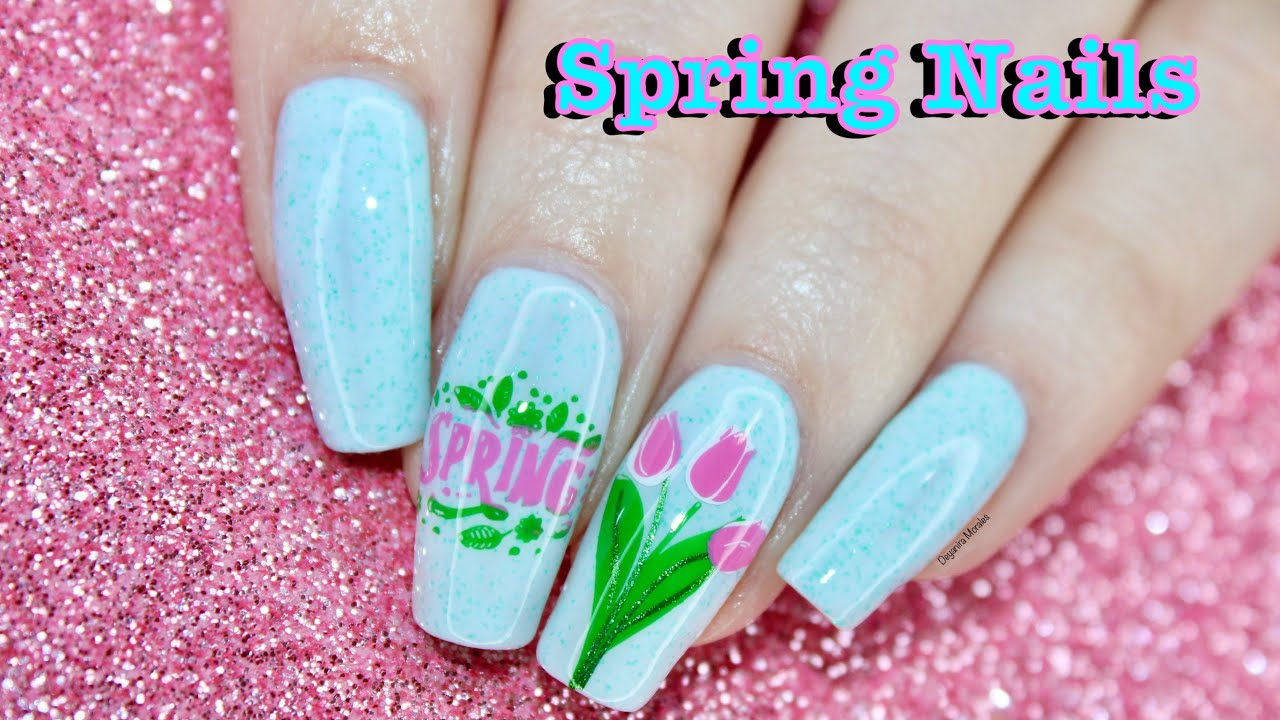 💅 Tulip Nail Art: Simple & Chic Spring Nails 💐 || Deyanira Morales Nail ...