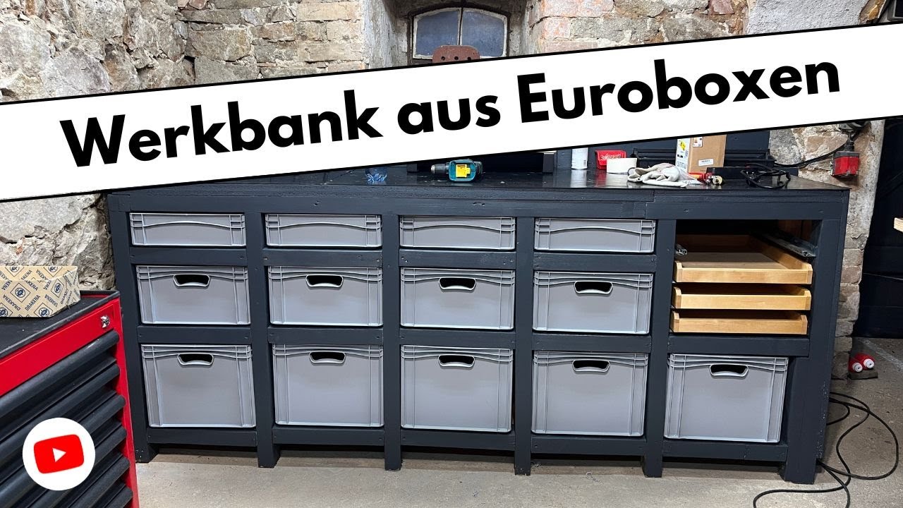 DIY Werkbank aus Euroboxen - YouTube