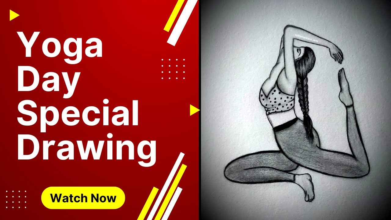 Yoga Day Special Drawing | Step by Step Yoga Drawing #yogadrawing # ...