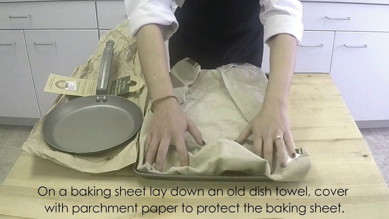 Mauviel Removing Beeswax and Seasoning - YouTube