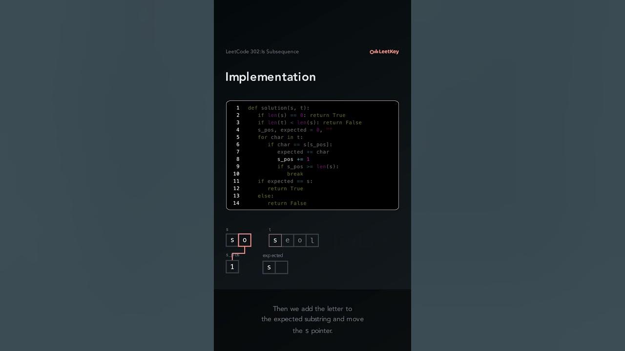 LeetCode 392: Is Subsequence - YouTube