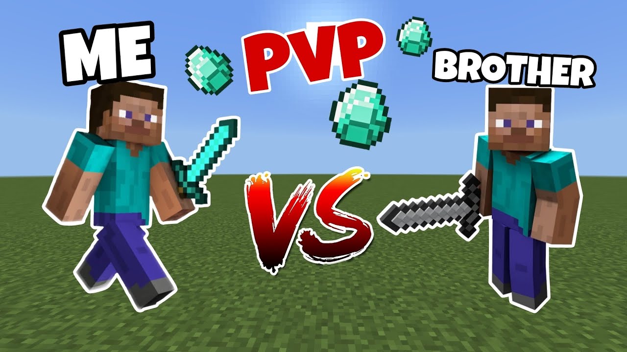 PVP with my brother in MINECRAFT PE #minecraft #youtube #ytshorts # ...