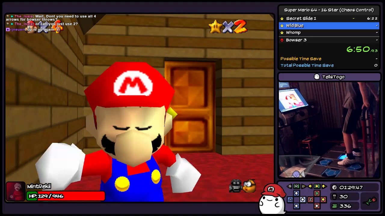 ChaosControl || Super Mario 64 (16 Star) w/ DDR Dance Pads - YouTube