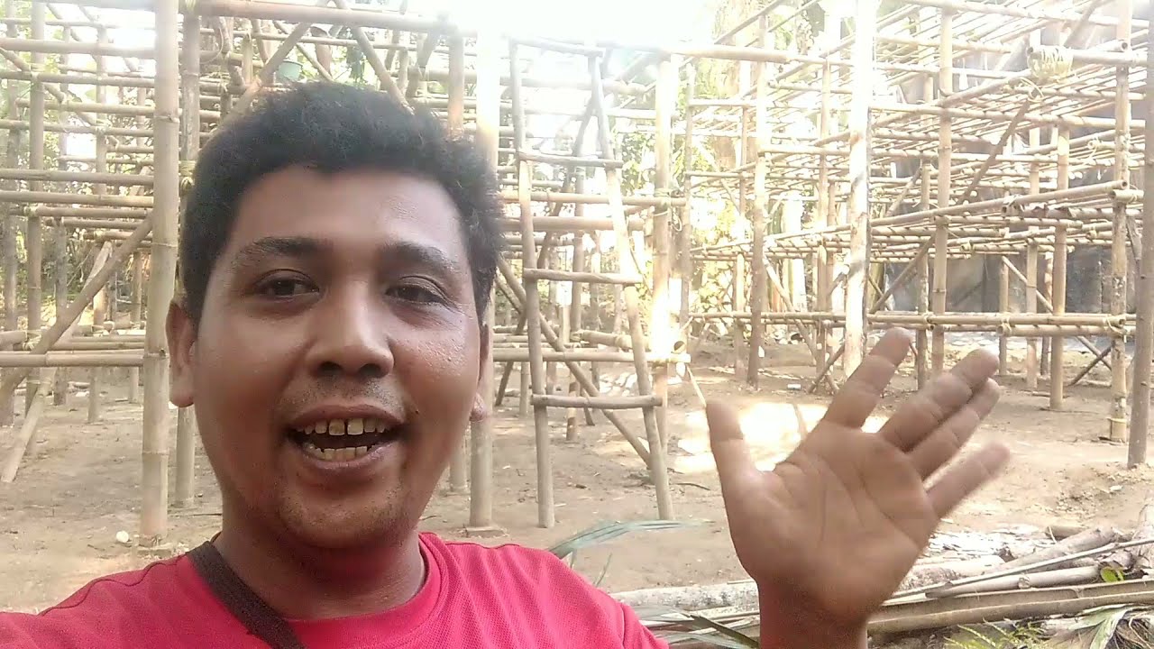 Cara membuat kandang jamur merang mengunakan bambu - YouTube