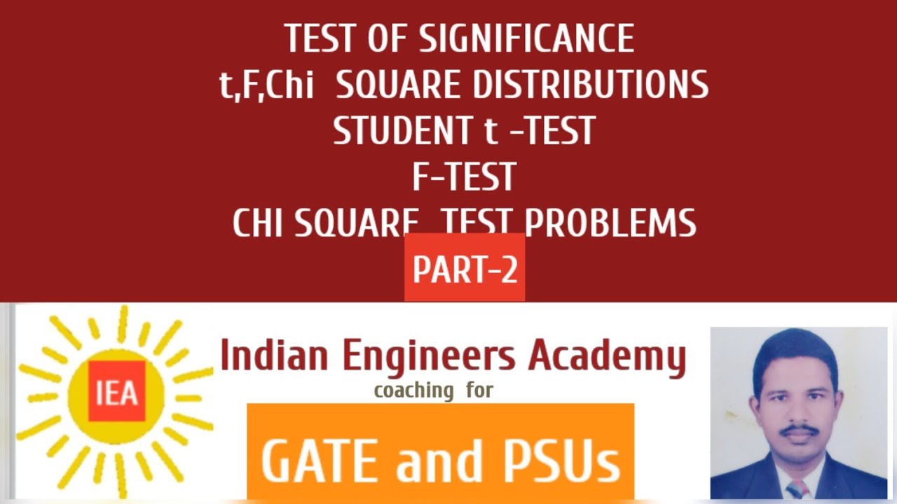 T-TEST, F-TEST, CHI-SQUARE DISTRIBUTIONS PROBLEMS PART-2 - YouTube