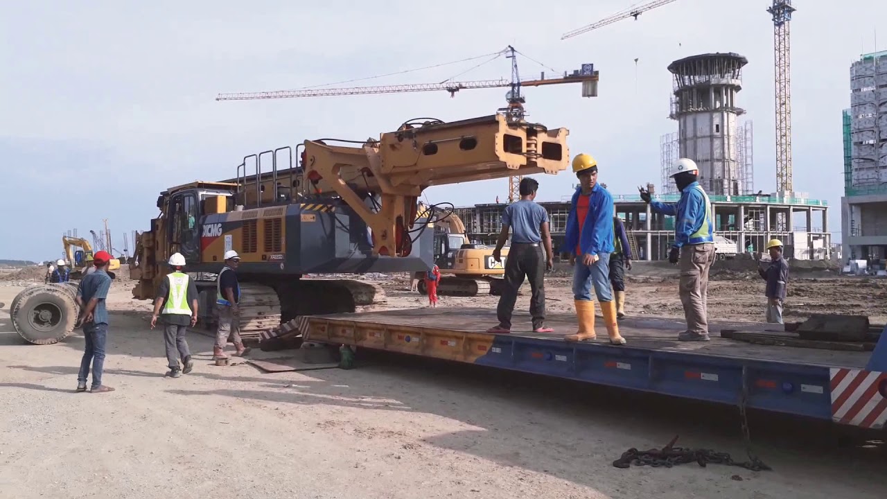 Loading Rotary Drilling Rig XCMG by PP Presisi - NYIA - YouTube