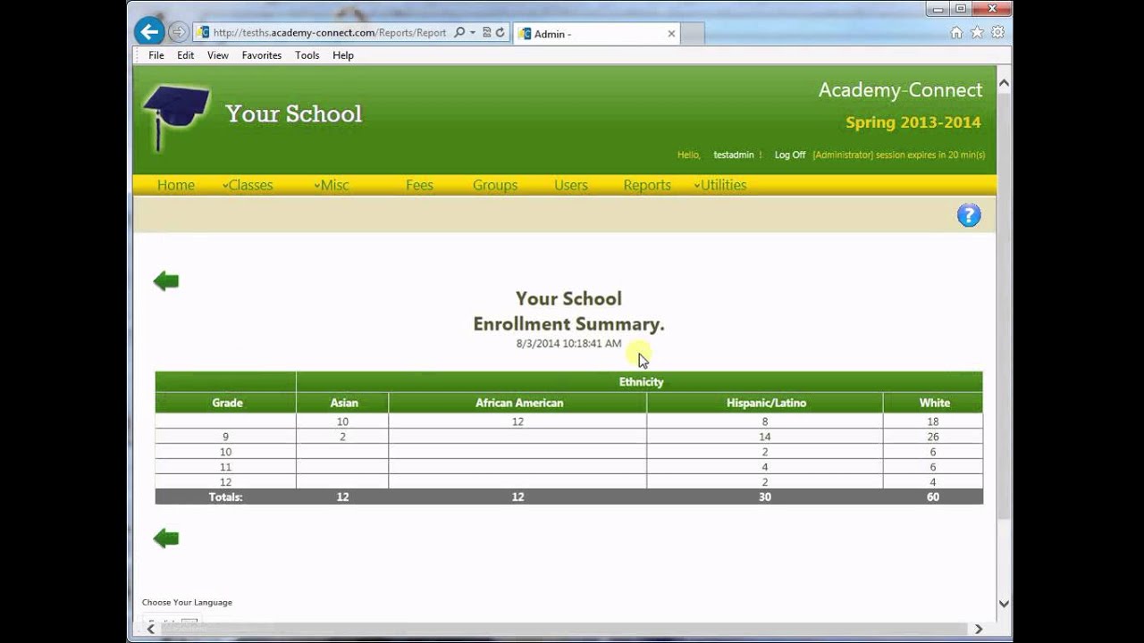www.Academy-Connect.com admin demo - built-in reports - YouTube