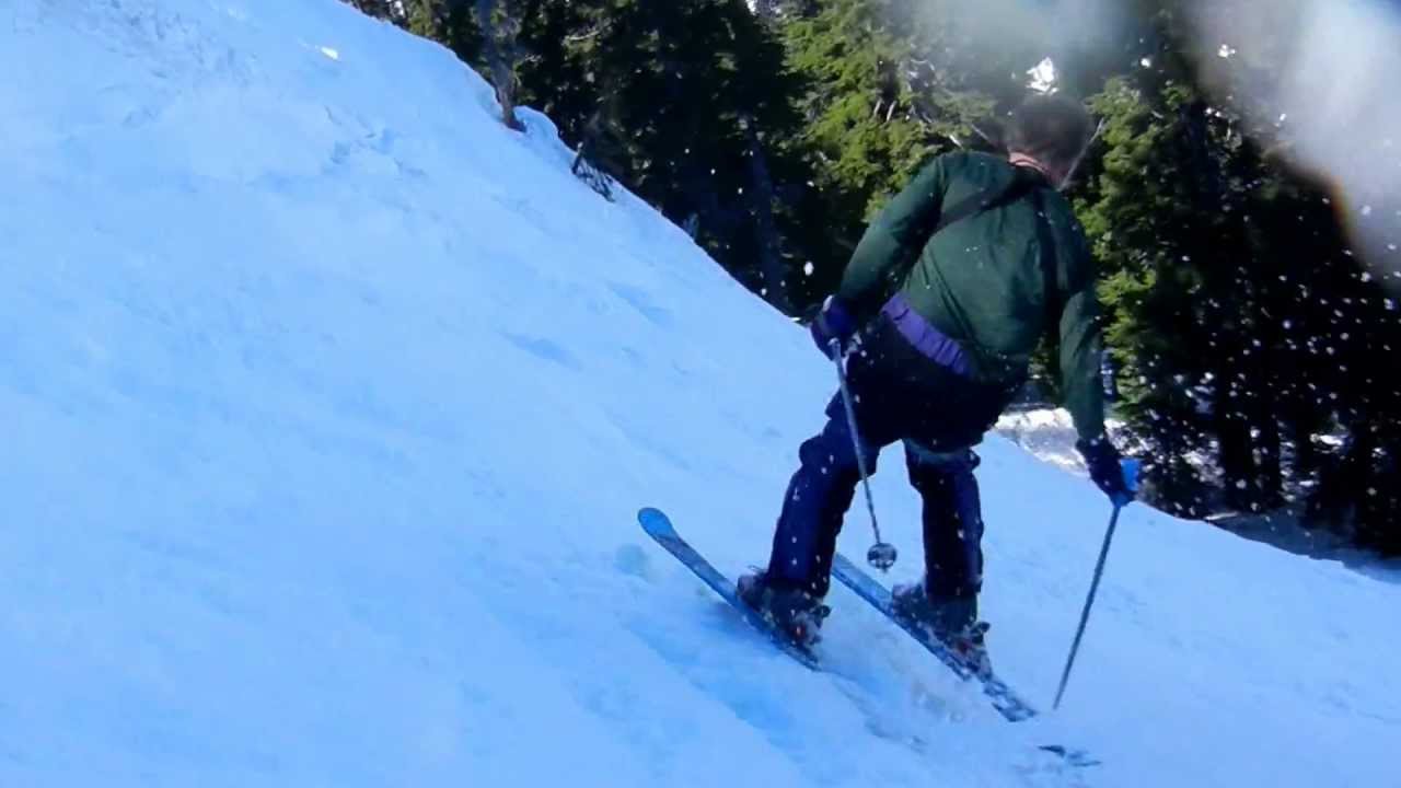 Alpental Skiing with Alpental Don and Red Helmet Jim Nash down Elevator ...