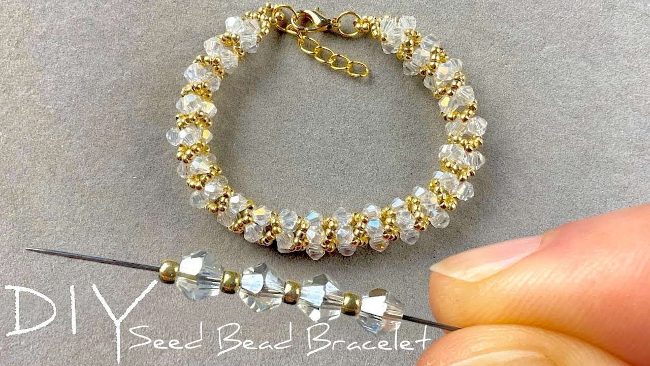 Crystal Beads Bracelet Making Tutorial | Beaded Rope Tutorial | Crystal ...
