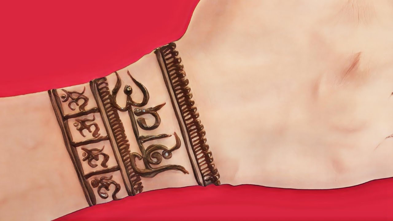 shravan special mehndi designs||kedarnath mehndi designs||easy mehndi ...